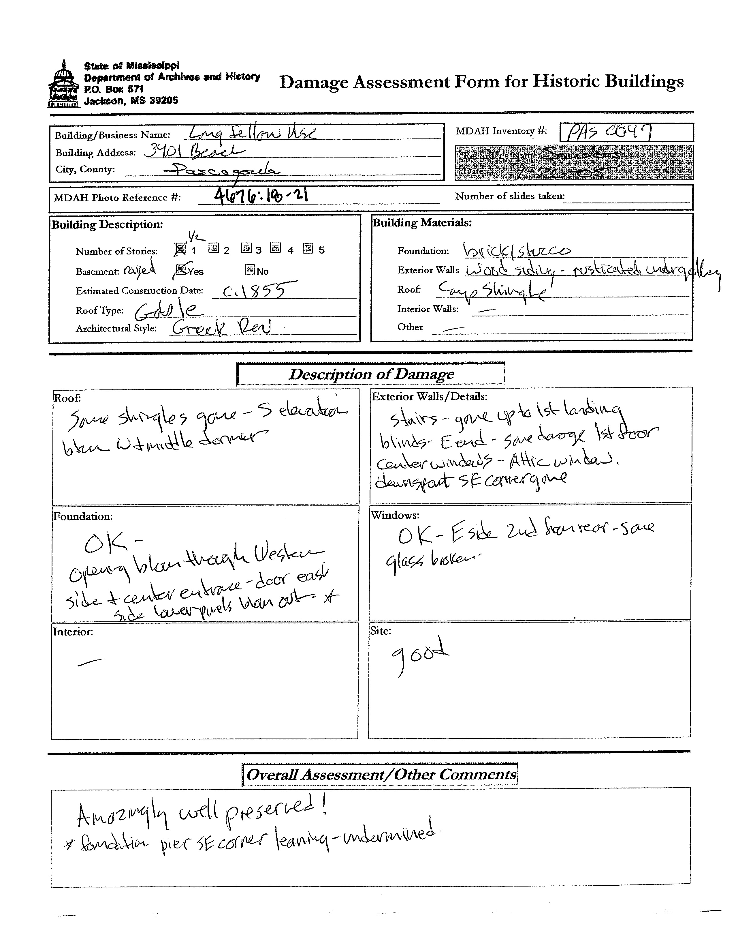 3401 Beach – Preservation in Mississippi